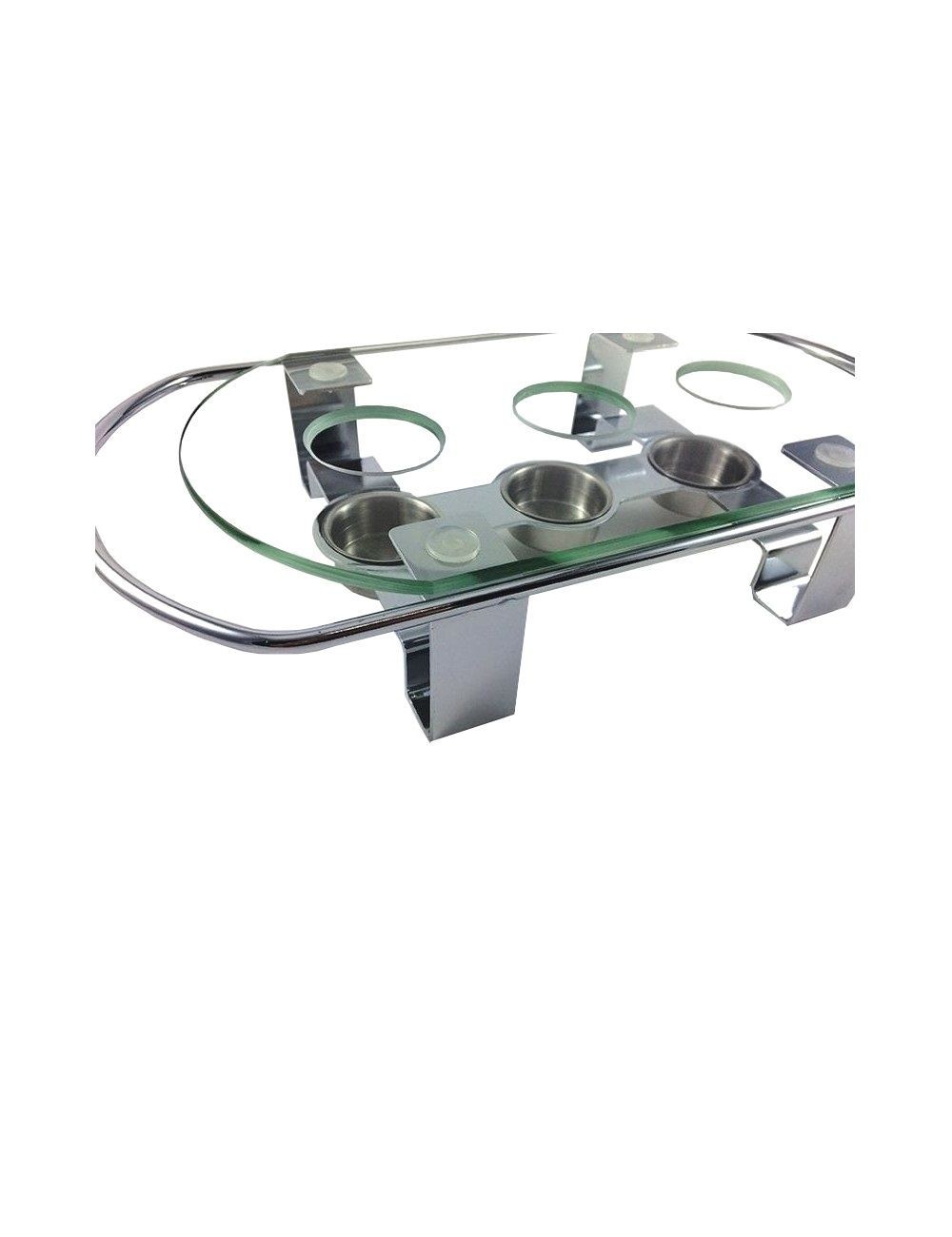 CHAUFFE PLAT 3 BOUGIES - CHROME - GLACE - ACHAT USTENSILES DE CUISINE