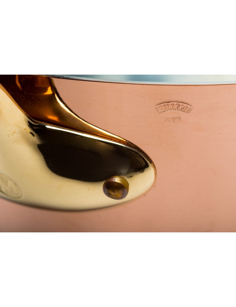 SPLAYED SAUTE PAN IN COPPER TIN EXTRA THICK WITH BRONZE HANDLE-COOKING ...