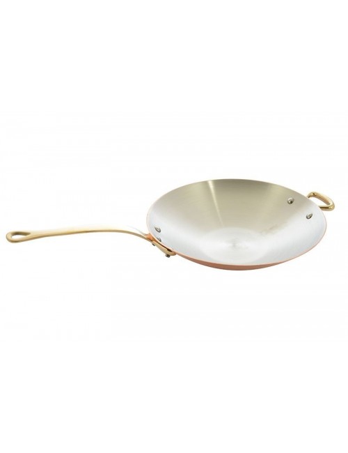WOK IN COPPER S/STEEL WITH BRONZE HANDLE D30-COOKING UTENSIL