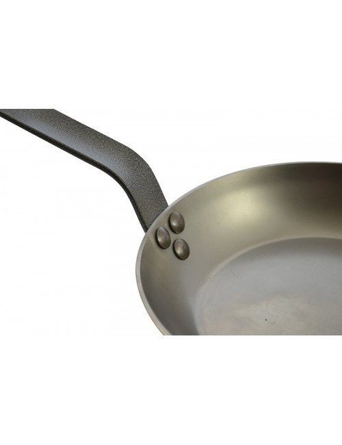 ROUND FRYING PAN WITH STEEL STRIP HANDLE IN BLACK STEEL -COOKING ...